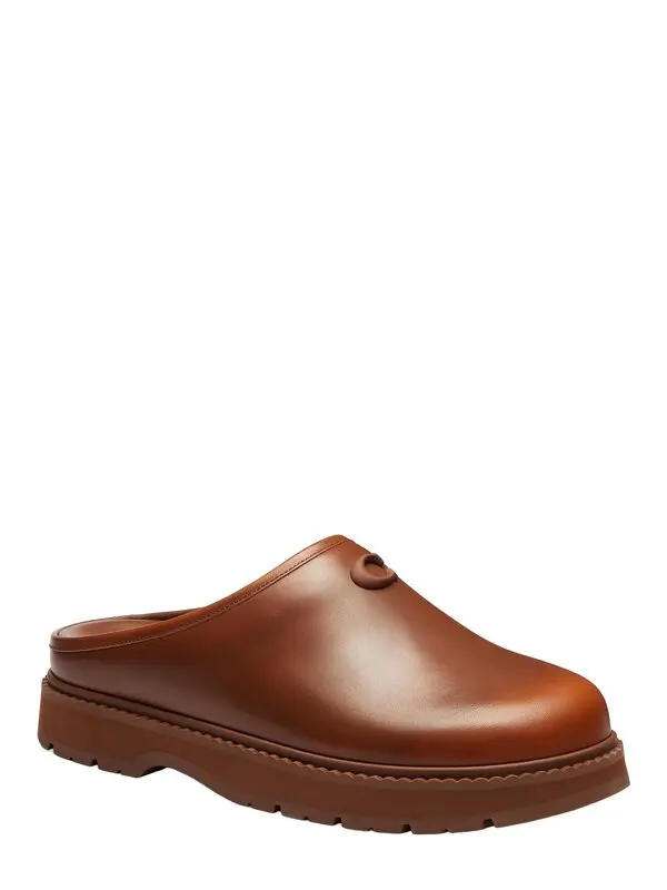 COACH Sport Clog In Loved Leather - Light Brown