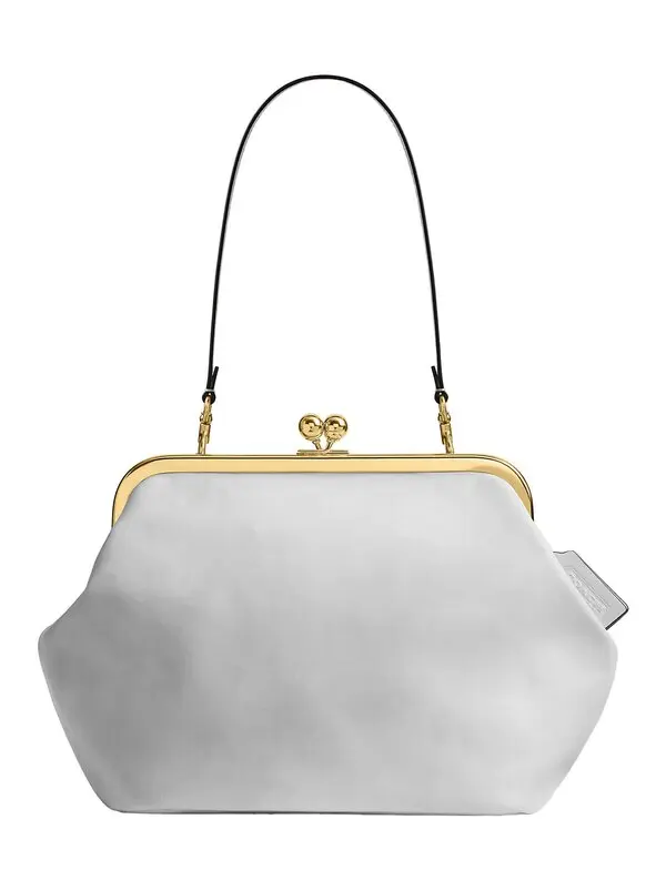 COACH Kisslock Frame Bag 27 In Loved Leather - Brass/chalk