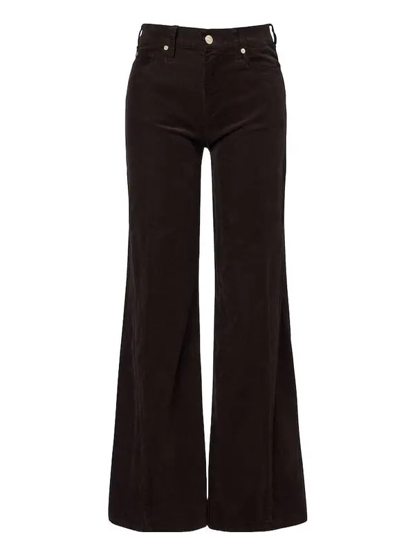 7 For All Mankind Lotta Cotton-blend Corduroy Flared Pants - Brown