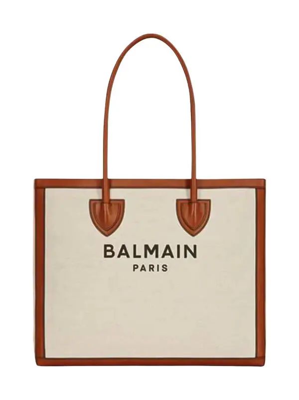 Balmain Army Shopper 42 Logo Tote Bag 'ivory - Cream