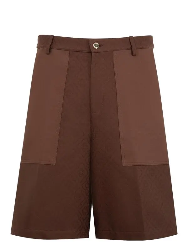 Casablanca Monogram Cargo Shorts 'monogram Canvas Dark - Brown