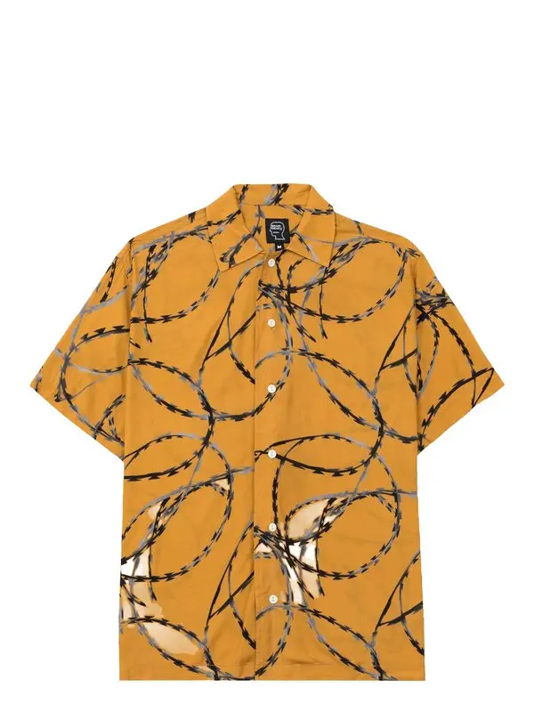 BRAIN DEAD Razorwire Rayon Shirt - Orange