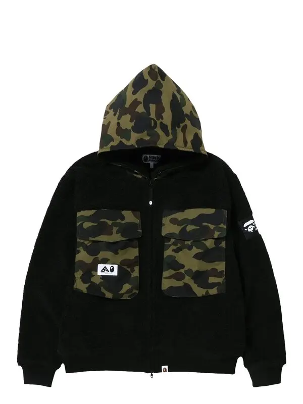 A BATHING APE Big Pocket Relaxed Fit Boa Jacket - Black
