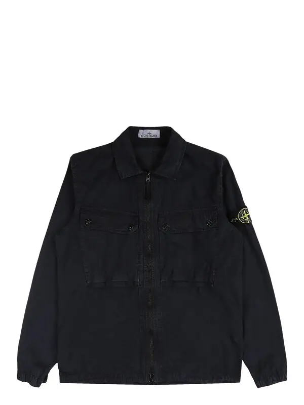 Stone Island Old Effect Overshirt 'navy - Blue