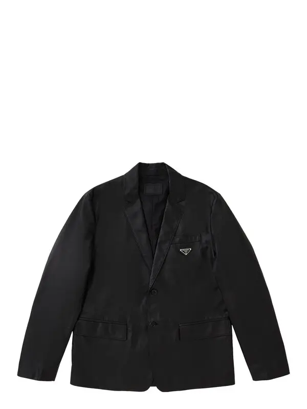 Prada X Raf Simons Leather Blazer - Black