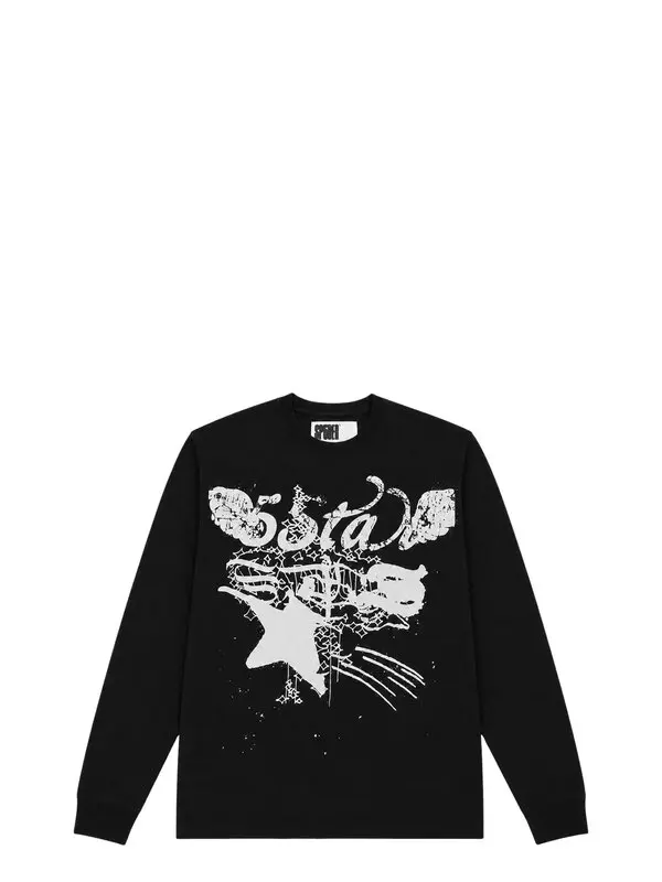 SP5DER Wings Graphic Long-sleeve - Black