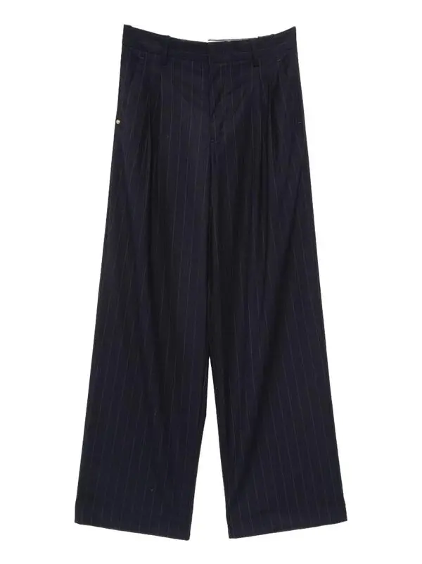 WHITE SAND Wide-leg Trousers - Black
