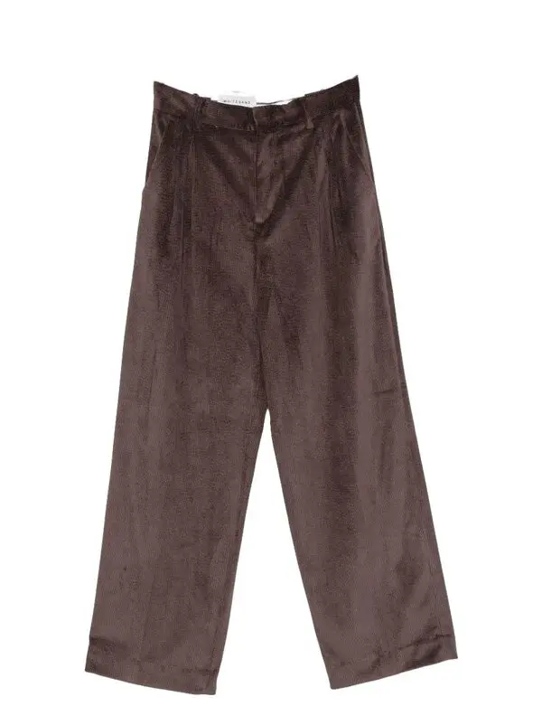 WHITE SAND Wide-leg Trousers - Black
