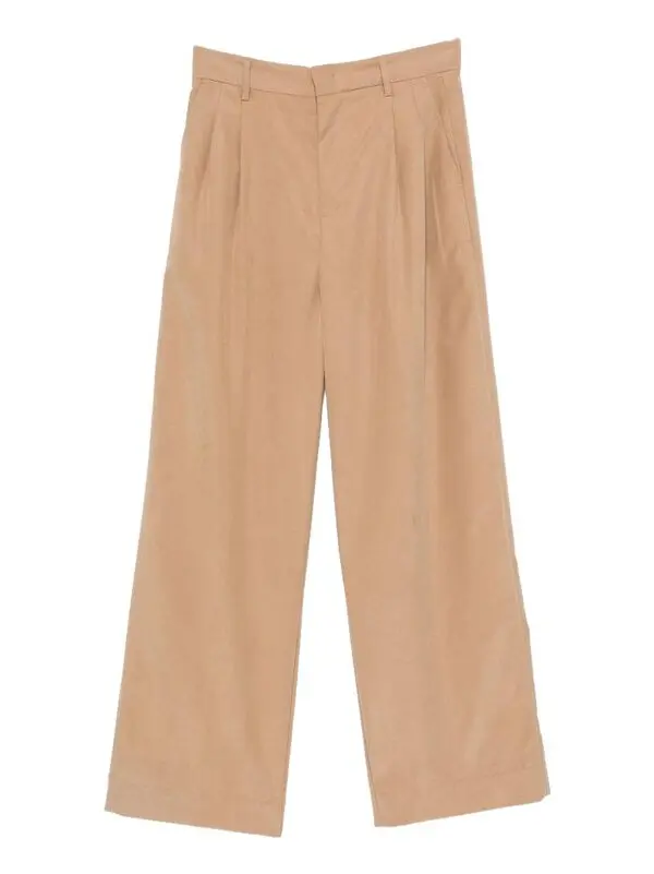 WHITE SAND Wide-leg Trousers - Brown