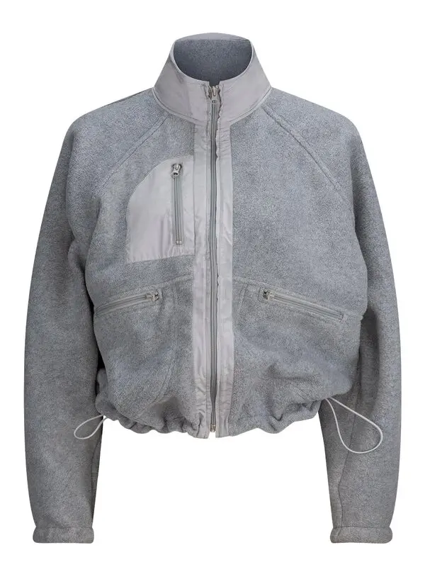LOVE AND NOSTALGIA Burger Queen Polar Fleece Jacket - Grey