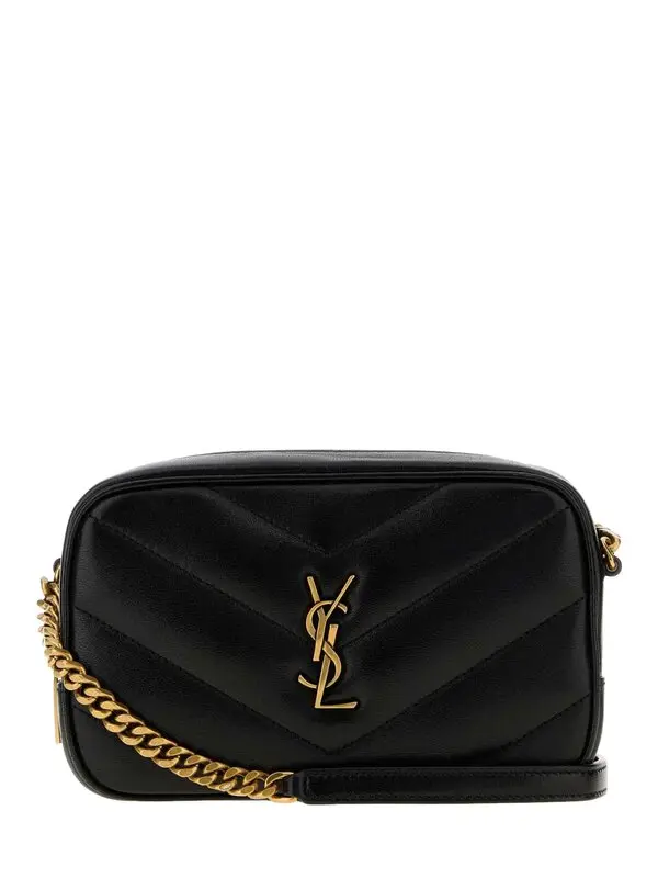 Saint Laurent Loulou Leather Crossbody Handbag - Black