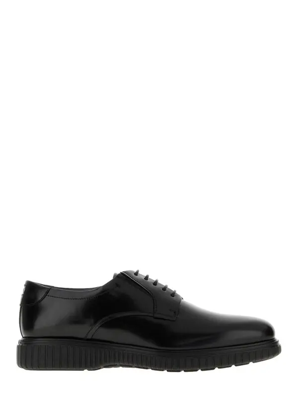 FERRAGAMO Sandro Leather Lace-up Shoes - Black