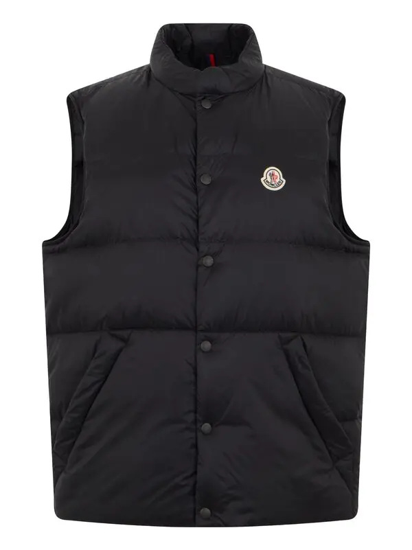 Moncler Nylon Sleeveless Down Jacket - Black