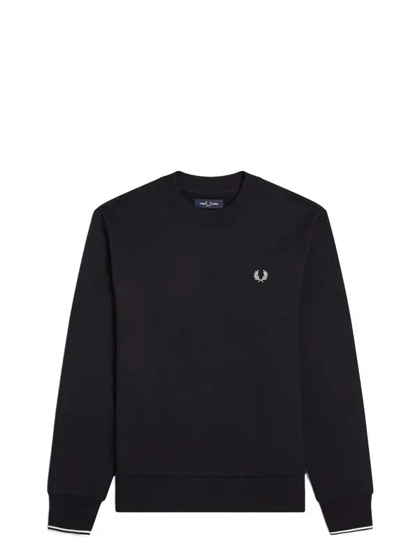 Fred Perry Cotton Sweatshirt - Black
