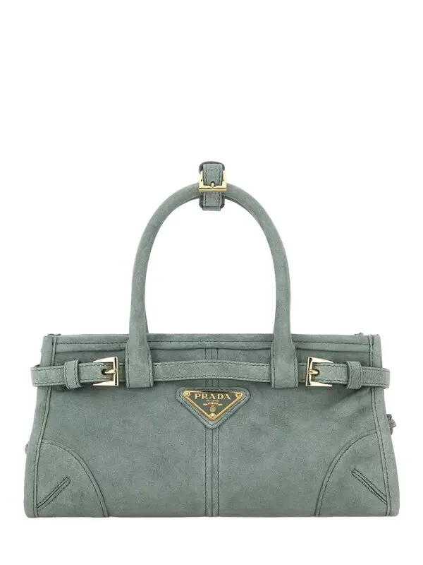 Prada Mini Bonnie Suede Handbag - Green