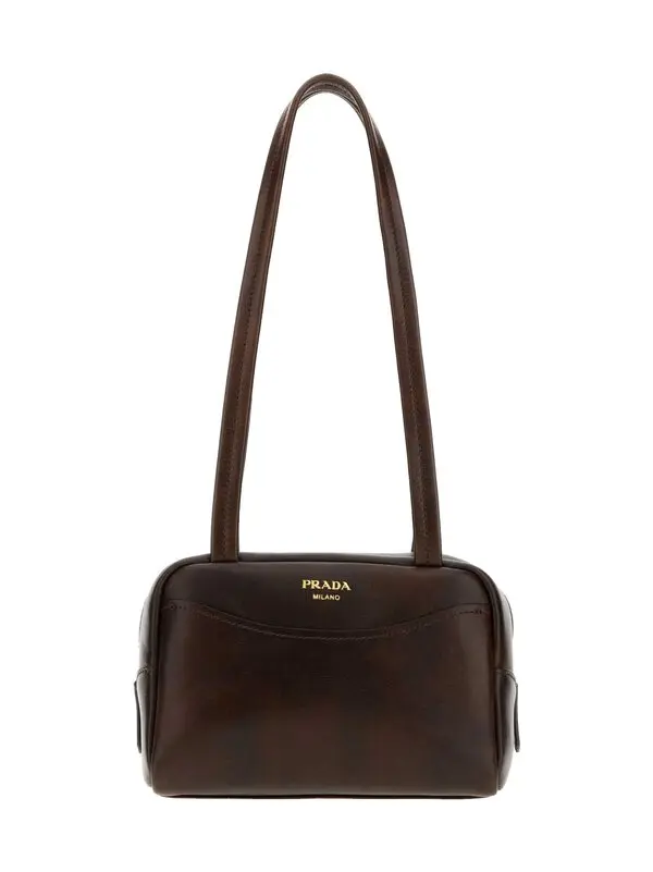 Prada Calf Leather Shoulder Bag - Brown