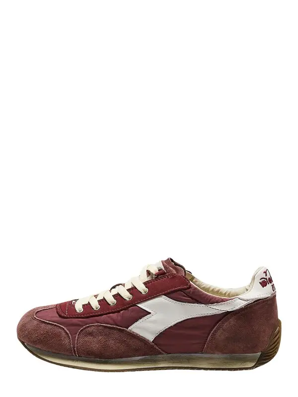 DIADORA Stonewash Fabric Sneaker With Suede Details And Lace-up Closure - Rosso
