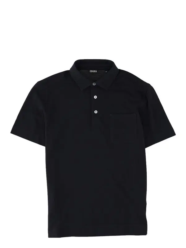Zegna Cotton Polo Sweater - Black