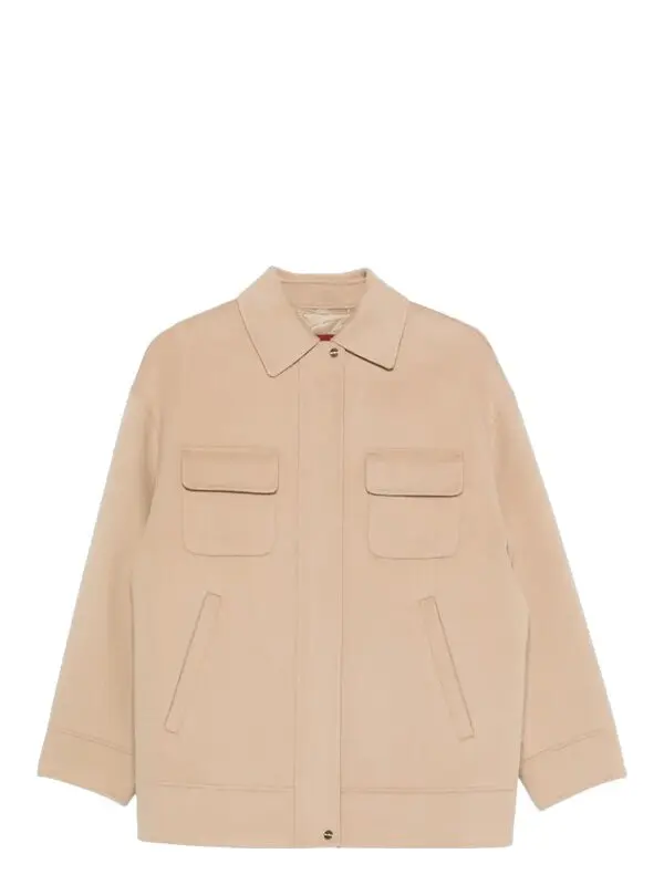 Max Mara Wool-silk Shirt Jacket - Beige
