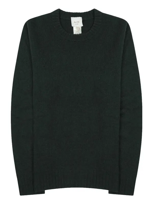ALYSI Merino Wool & Cashmere V-neck Sweater - Green