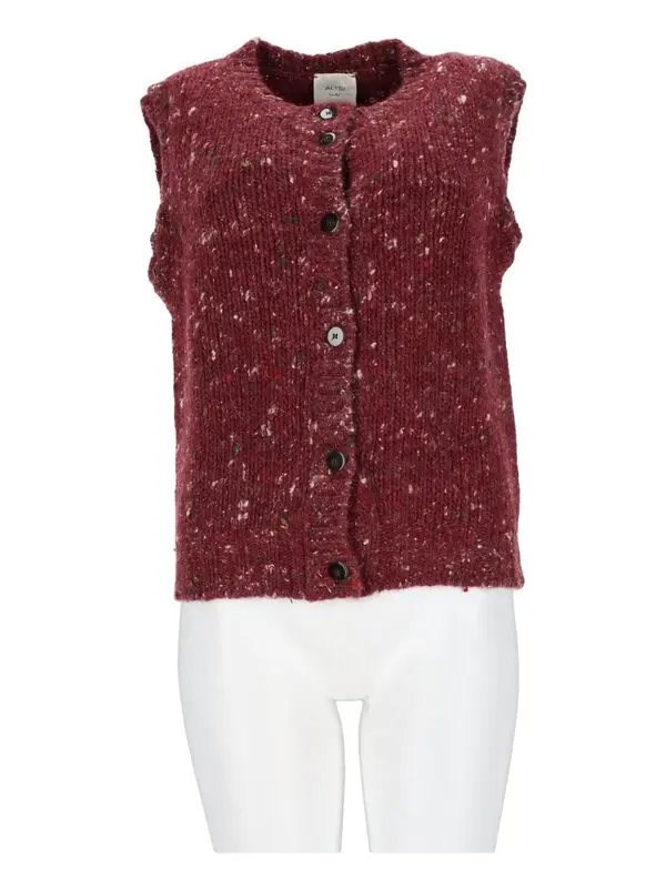 ALYSI Merino Wool, Viscose & Silk Vest - Bordeaux