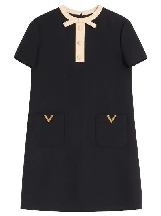 Valentino Garavani Crepe Couture Short Dress - Black/birch