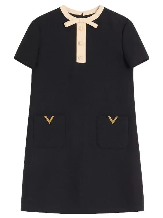 Valentino Garavani Crepe Couture Short Dress - Black/birch