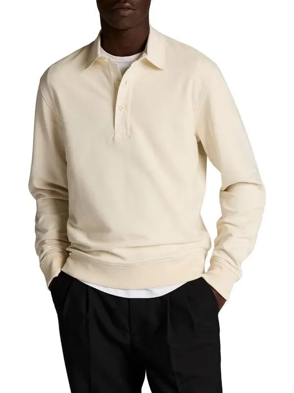 Vince French Terry Polo Shirt - Bone