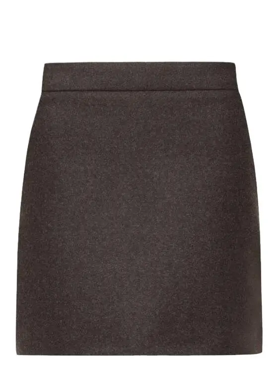 Max Mara Short Double Wool Skirt - Mud