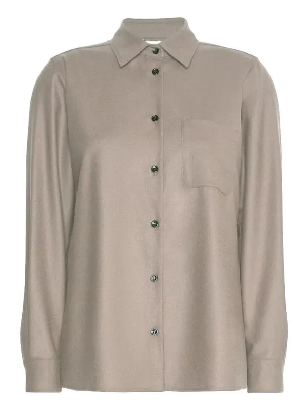 Max Mara Cashmere Foulé Shirt - Sand