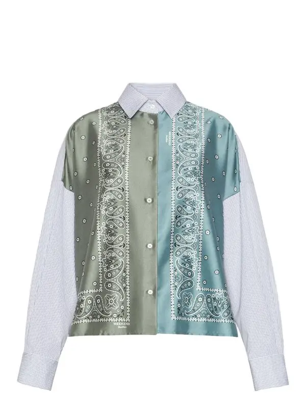 Max Mara Technical Twill And Cotton Poplin Shirt - Kaki