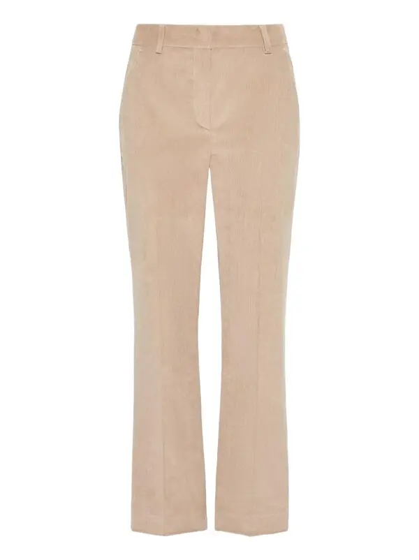Max Mara Cotton Velvet Cropped Trousers - Sand