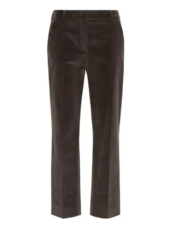 Max Mara Cotton Needlecord Cropped Trousers - Dark Brown