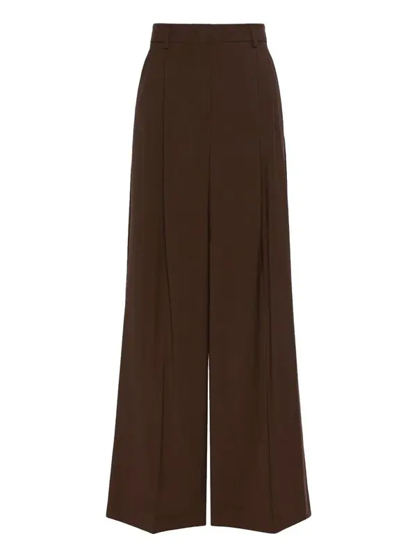 Max Mara Woollen Cloth Trousers - Dark Brown