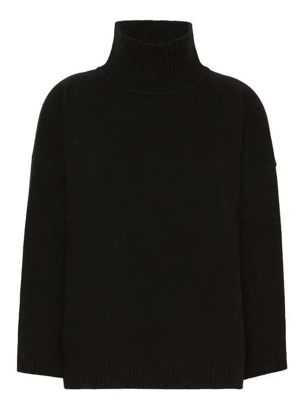 Max Mara Wool Knit Turtleneck Jumper - Black