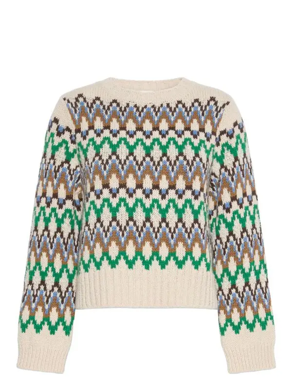 Max Mara Jacquard Wool And Cashmere Sweater - Green