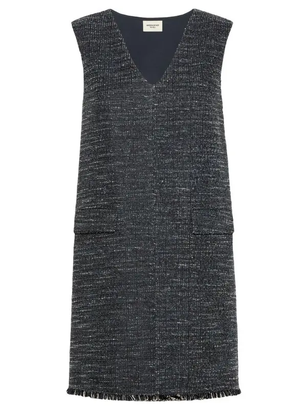 Max Mara Bouclé Jersey Sleeveless Dress - Dark Grey