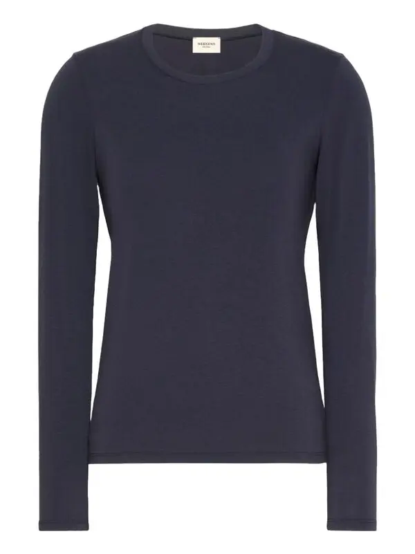 Max Mara Stretch Viscose Jersey T-shirt - Navy