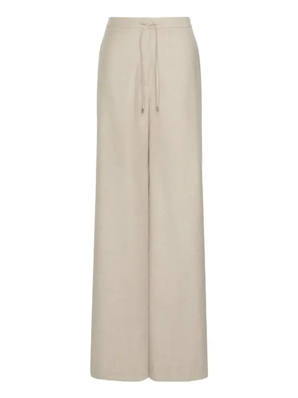 Max Mara Stretch Wool Flannel Joggers - Beige