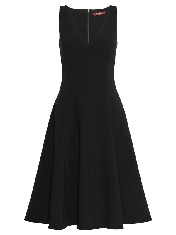 Max Mara Cady Midi Dress With Circle Skirt - Black