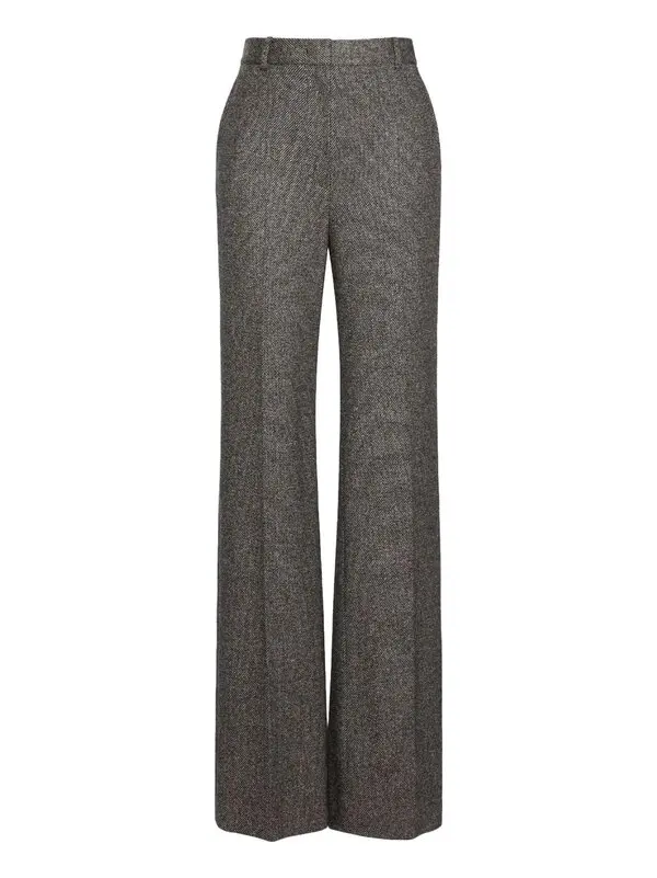 Max Mara Flared Jacquard Jersey Trousers - Camel