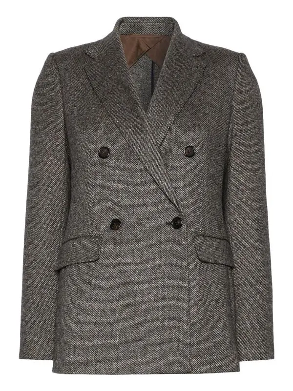 Max Mara Double-breasted Jacquard Jersey Blazer - Camel