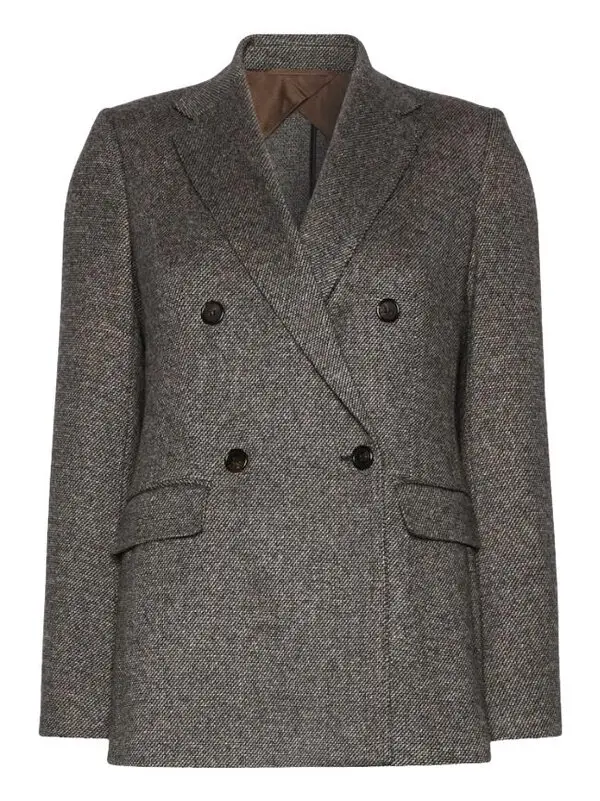 Max Mara Double-breasted Jacquard Jersey Blazer - Camel