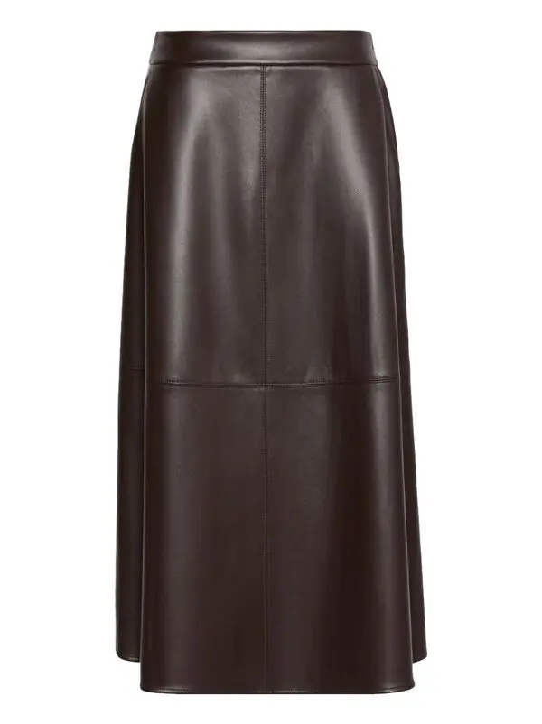 Max Mara Coated Jersey Circle Skirt - Brown