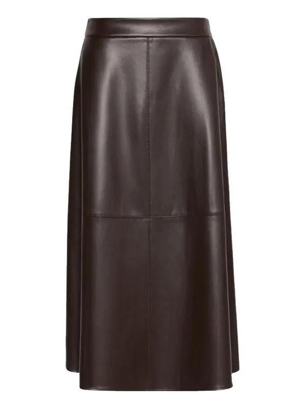 Max Mara Coated Jersey Circle Skirt - Brown