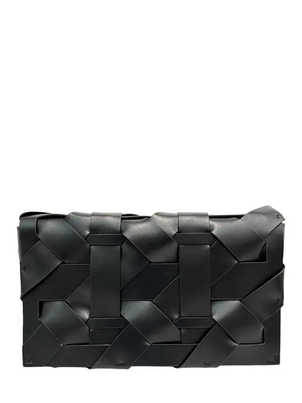 THE BAG ICON The Zenobia Woven Clutch - Black