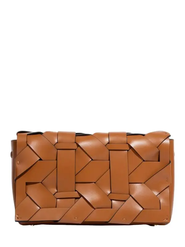 THE BAG ICON Zenobia Woven Clutch - Black/gray/yellow