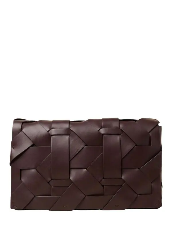 THE BAG ICON The Zenobia Woven Clutch - Brown