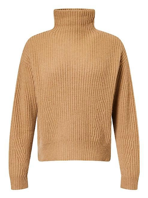 Le Kasha High-neck Rib-knit Cashmere Jumper - Camel