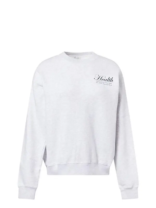 SPORTY & RICH Ny Health Cotton Sweatshirt - Heather Gray